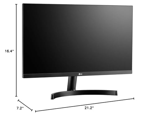 LG 24ML600M-B 24 inch FHD IPS LED 1920x1080 AMD FreeSync 3-Side Borderless Monitor Bundle with Deco Gear HDMI Cable 2 Pack + Gamer Surface Mousepad + Screen Cloth
