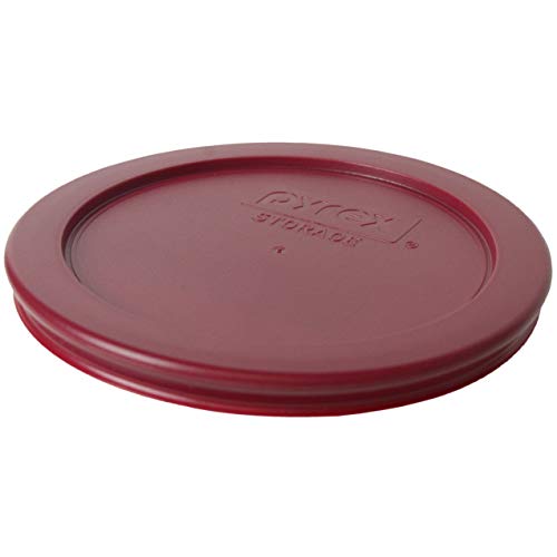 Pyrex (2 7200 2 cup Glass Dishes & (2) 7200-PC 2 Cup Berry Red Lids Made in the USA