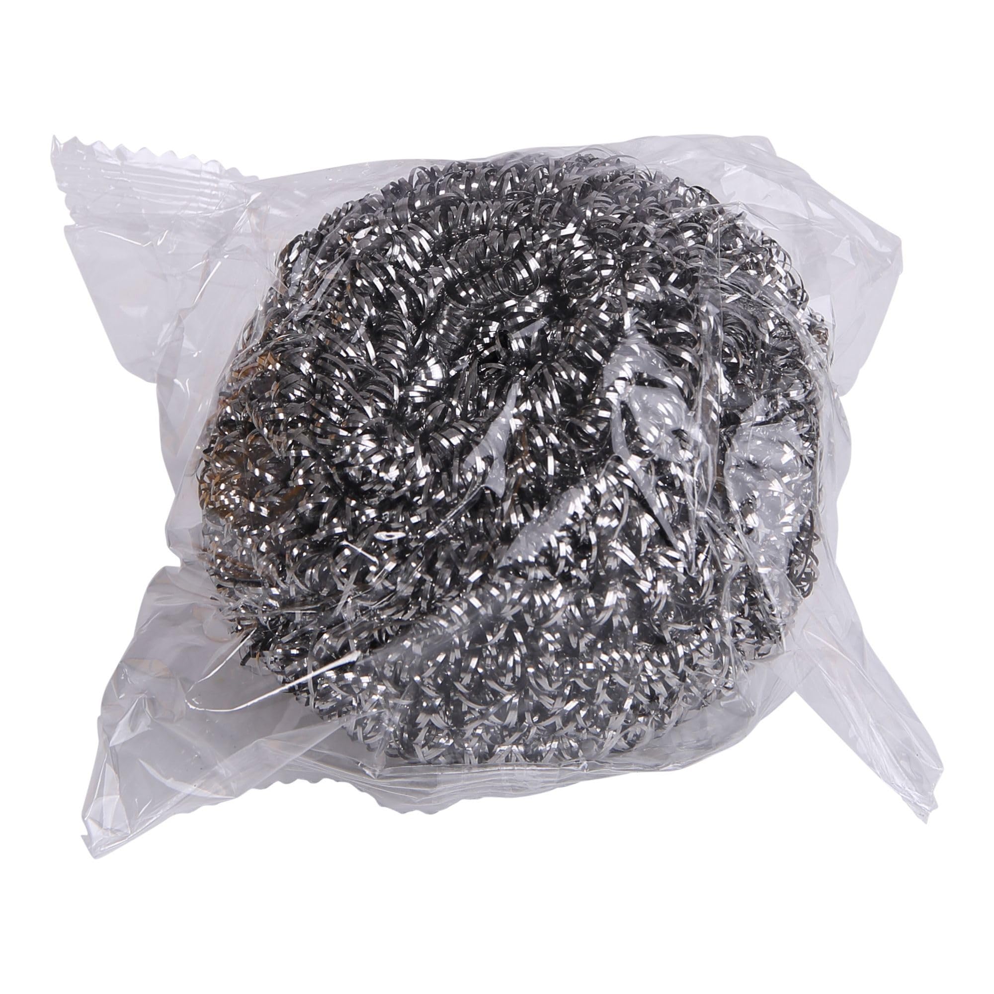 Boardwalk 84BWK SS 2-1/2 in. x 2-3/4 in. Stainless Steel Scrubber - Steel Gray (12/Carton)