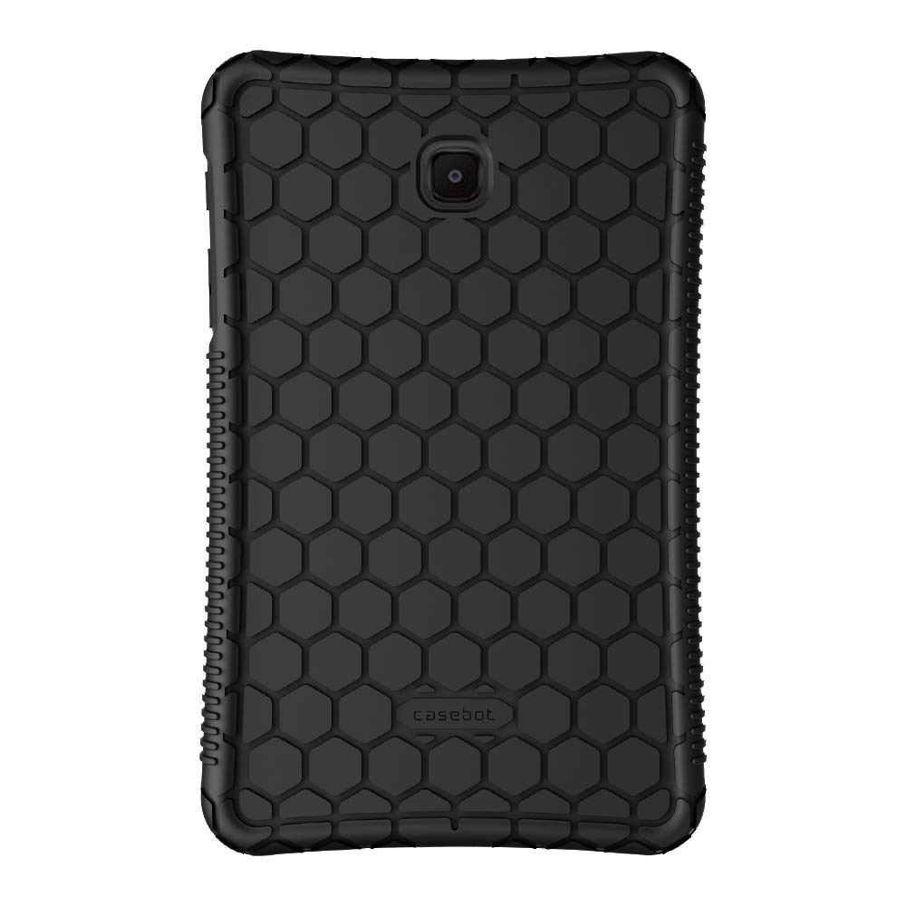 Fintie Silicone Case for Samsung Galaxy Tab A 8.0 2018 Model SM-T387, [Honey Comb Series] [Kids Friendly] Light Weight Shock Proof Protective Cover, Black