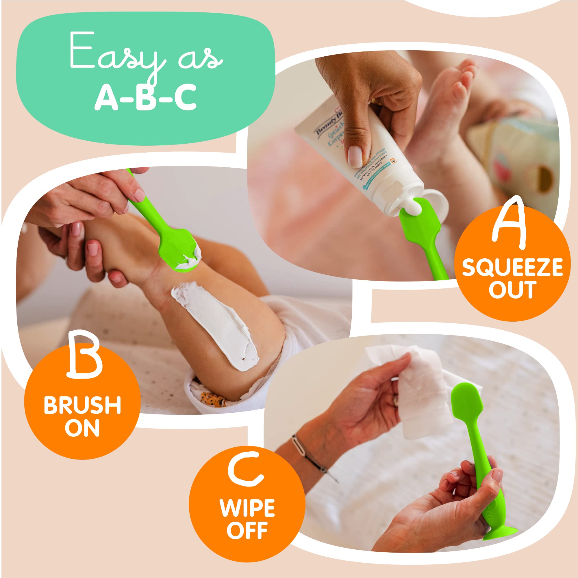 Bumco Diaper Cream Spatula - BPA-Free Diaper Bag Essentials, Soft Butt Spatula Baby, Mom-Invented Butt Paste Spatula, Bumco Diaper Cream Spatula, Flexible Diaper Cream Applicator, Bumco Baby Bum Brush