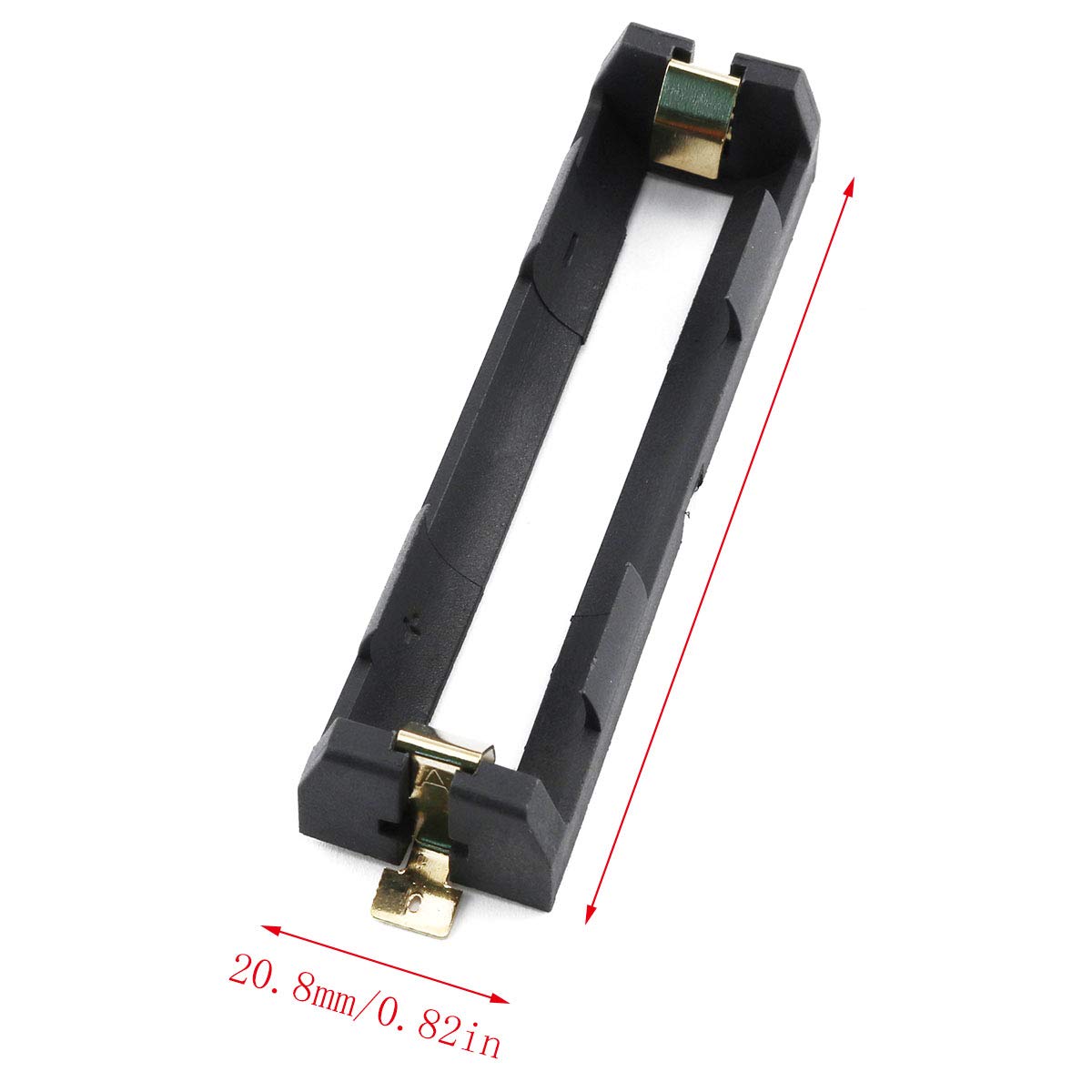 E-outstanding 2pcs 1x 18650 Series Batteries Holder Single Slot 3.7V SMD SMT Batteries Case Storage Box with Bronze Pins