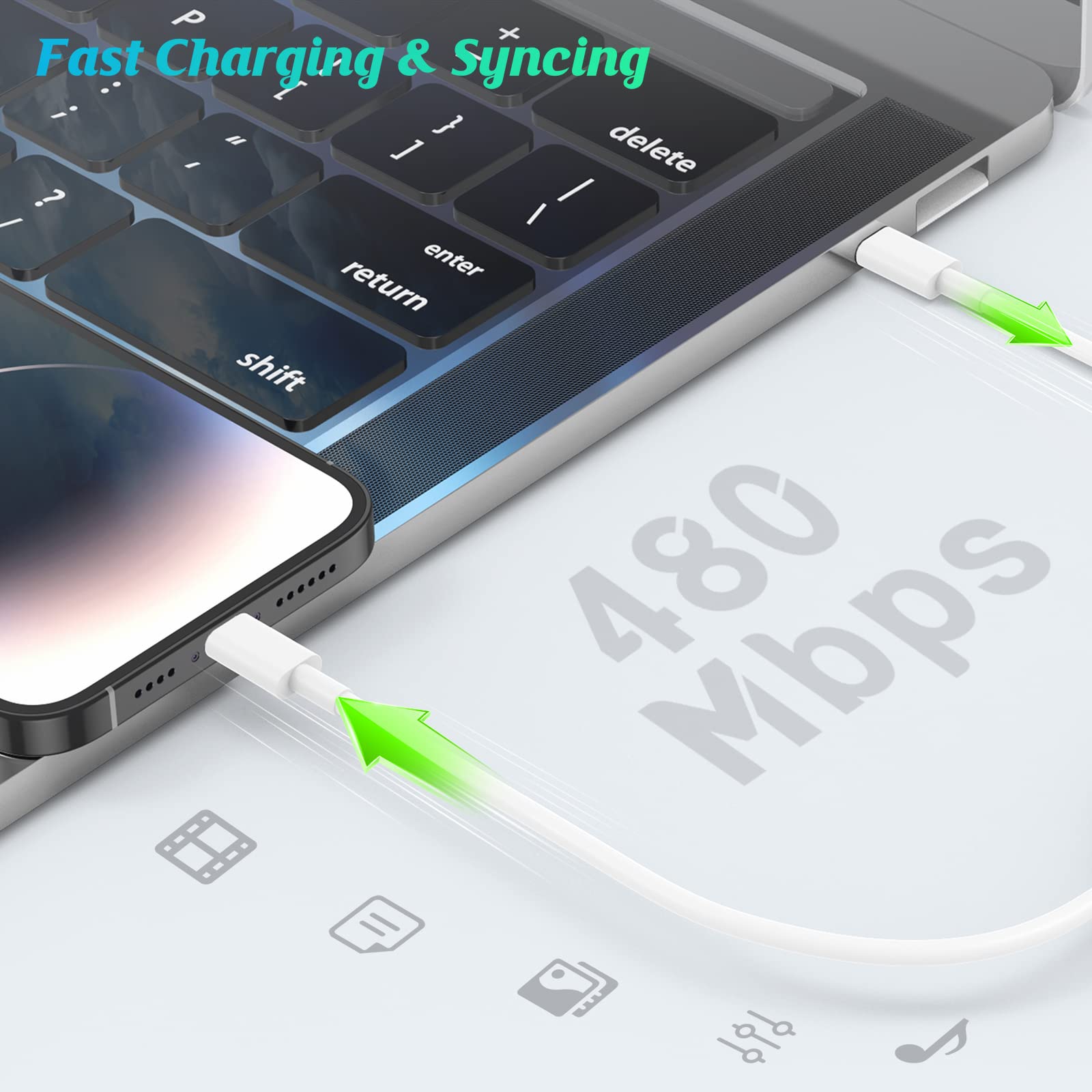 2Pack USB C to Lightning Cable 3FT,[Apple MFi Certified] iPhone 13 14 Charger Cord,iPhone Fast Charger Cord Super Fast for iPhone 14/13/12/11 Pro max/Mini/XS/X/XR/iPad/AirPod/MacBook, White