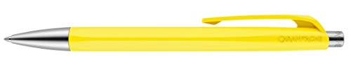 Caran Dache Ballpoint Pen, Lemon Yellow, with SwissRide Blue Medium Cartridge