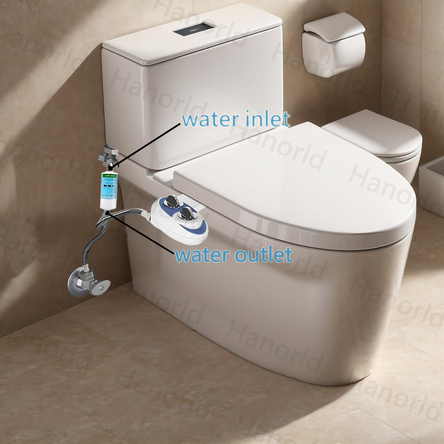 2PCS Toilet Bidet Sprayer Water Filter Replacement for Arofa Black Bidet Sprayer Handheld Toilet HBS02-bidet sprayer Lasts Up to 6 Months