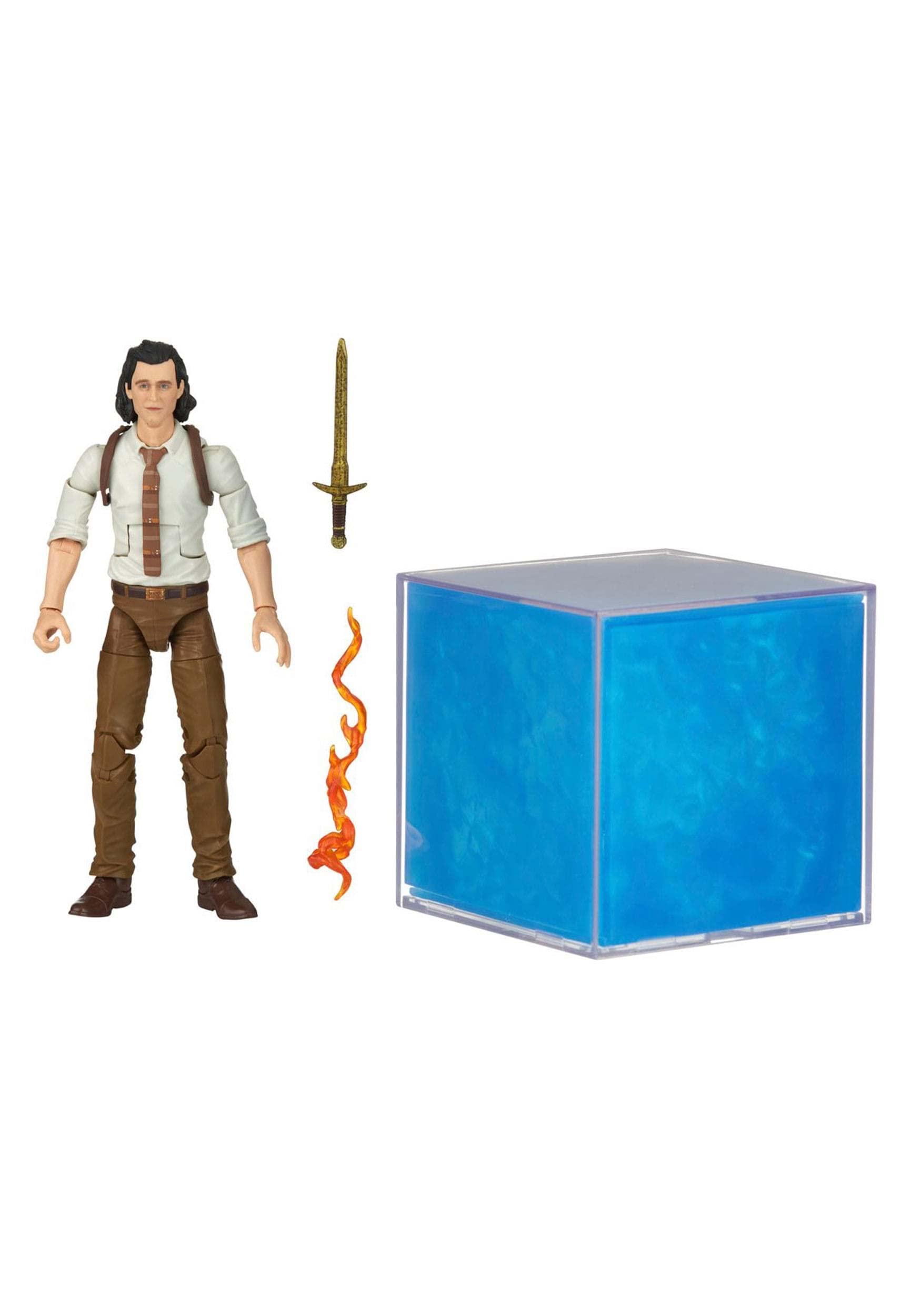 Avengers Marvel Legends Series Tesseract Electronic Role Play Accessory with Light FX, Marvel Studios’ Roleplay Item and 6” Collectible Loki-Figure