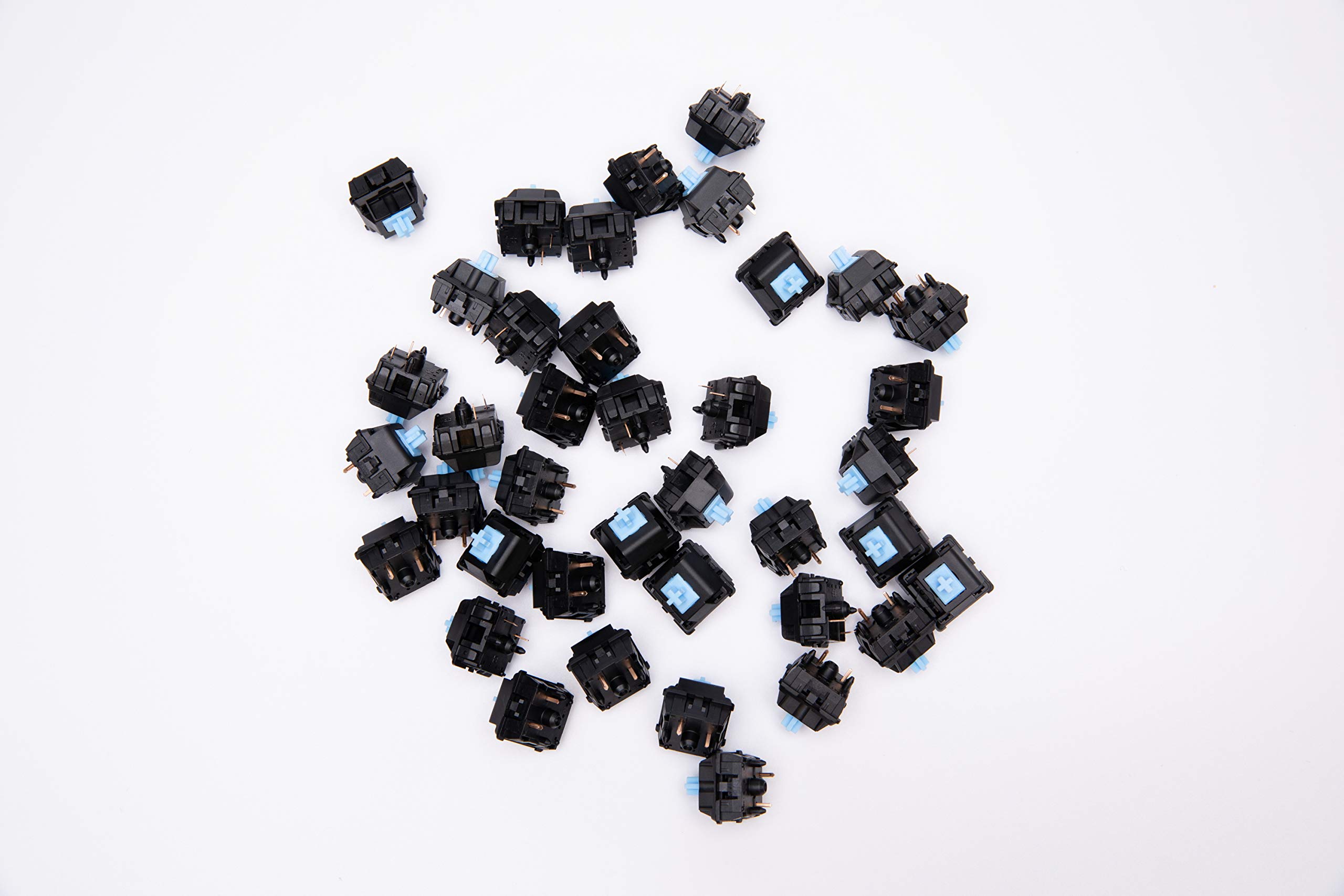 HK Gaming MS-1 Mechanical Key Switches for Mechanical Gaming Keyboards | PCB Mounted | Pre Lubed | 62cN ; Linear (Pro Sky Blue, 90 Pcs)