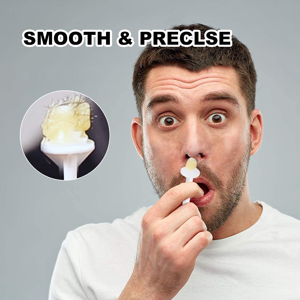 DecBlue Nose Wax Sticks - 60Pcs Plastic Nasal Cleaning Applicators for Painless Nostril and Eyebrow Hair Removal for Men and Women