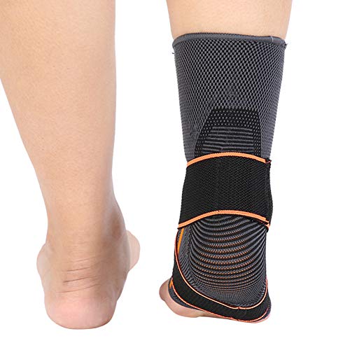 Ankle Support Brace, Breathable Plantar Fasciitis Sock with Arch Support Compression Ankle Brace Sleeve Elastic Foot Strap Guard Foot Brace for Sprained Ankle, Heel Pain Sports(Men's One Size (L))
