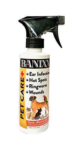 Banixx Pet Care 8oz for Ear Infections, Hot Spots, Itchy Dry Skin, Ringworm, Yeast Infections. Safe Around The Eye.