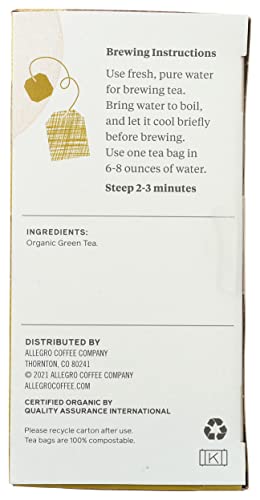 Allegro Tea, Organic Himalayan Green Tea Bags, 20 ct
