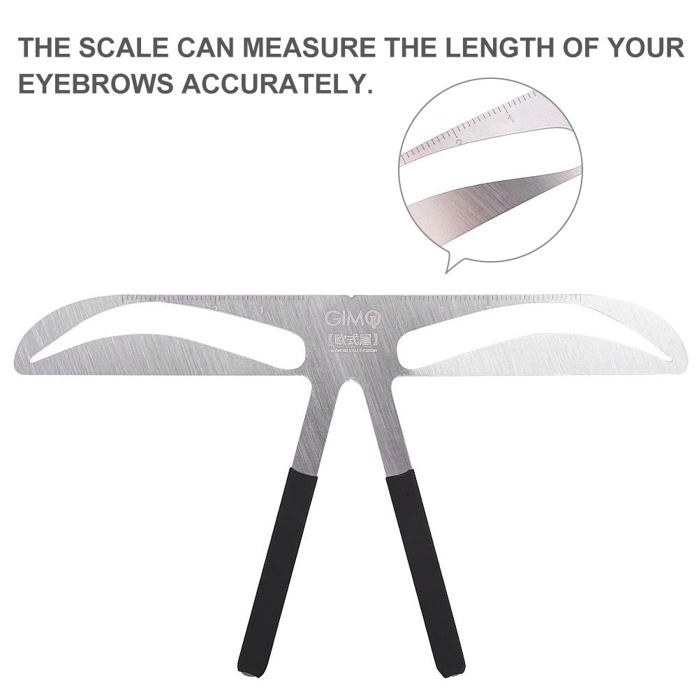 Eyebrow Shaping Stencil Kit Eyebrow Ruler Permanent Tattoo Makeup Stencil Shaper Extension Three-point positioning design Ruler Shape Stencil Stainless Steel Makeup Tool(European Style Eyebrow)