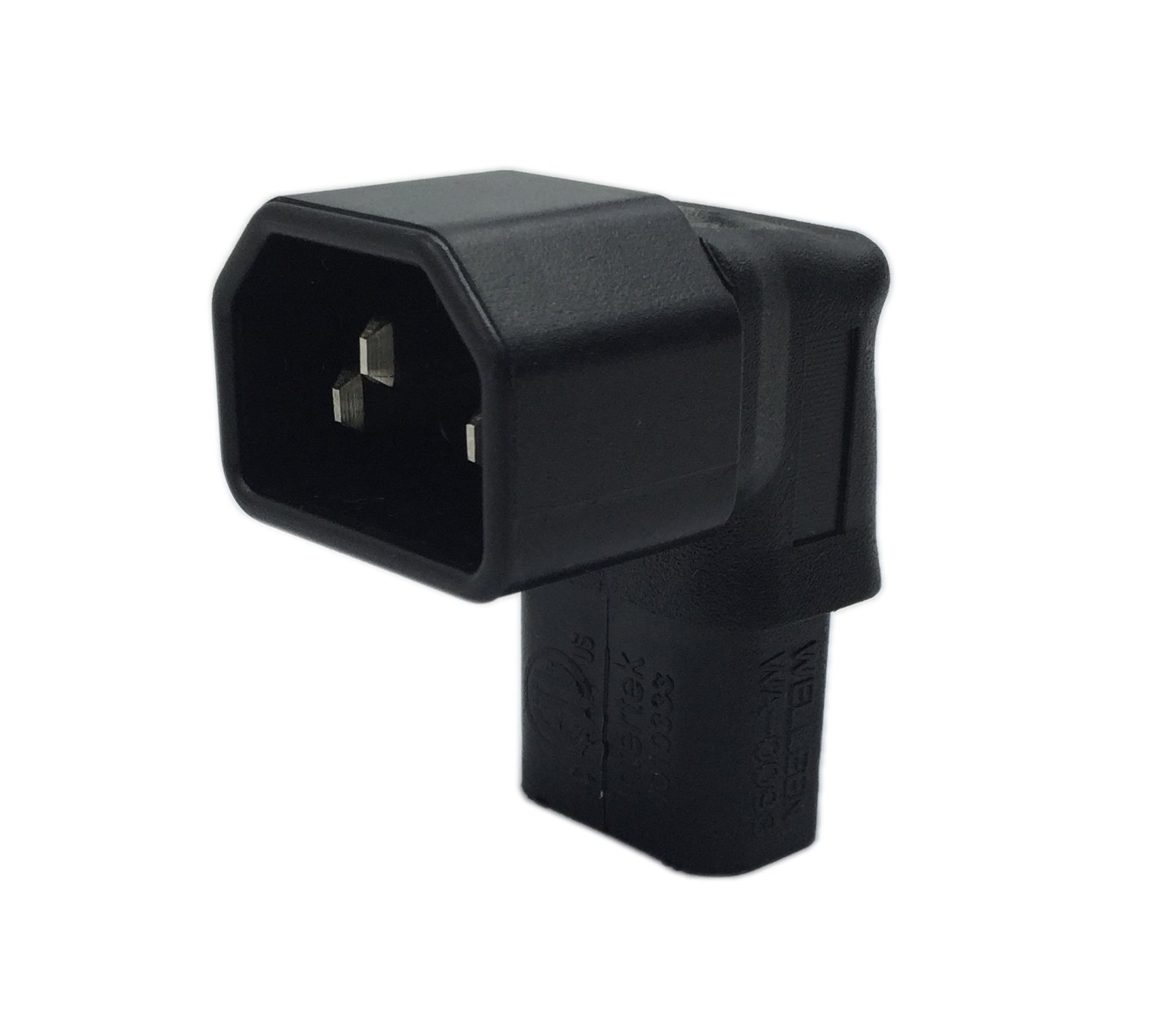 CERRXIAN Down Angle IEC 320 C14 3 Pin Male to C13 Female PDU PSU UPS Power Extension Adapter Receptacle for LCD LED TV Wall Mount