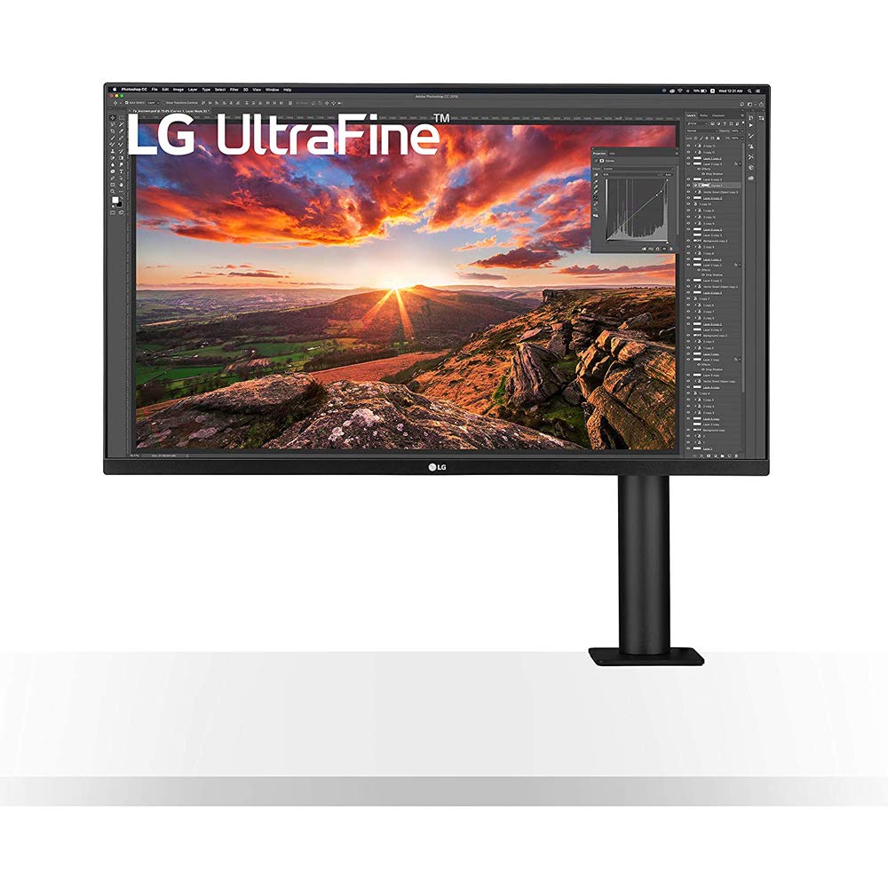 LG 32UN880-B 32 inch Ultrafine Display Ergo Stand UHD 4K HDR10 Monitor Bundle with Deco Gear HDMI Cable 2 Pack + Gamer Surface Mousepad + Screen Cloth