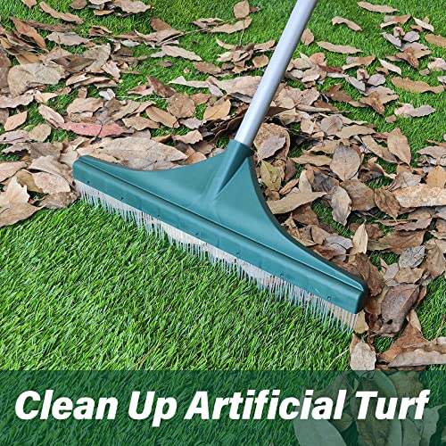 Artificial Turf Rake Carpet Rake SOYUS Grass Broom Hand Rake with Adjustable Handle Steel 32 to 52 inches for Synthetic Grass Lawn Leaf Carpet Pet Hair Remove