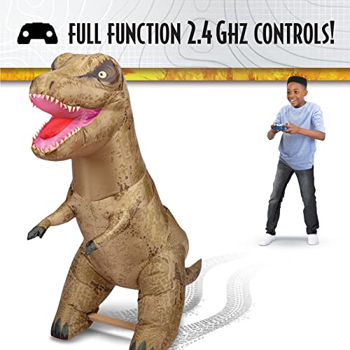 AIRTITANS Jurassic World Inflatable T Rex RC β Massive Attack Air Titans Dinosaur - Over 6 Feet Long - Turns & Spins - Stomps & Roars!