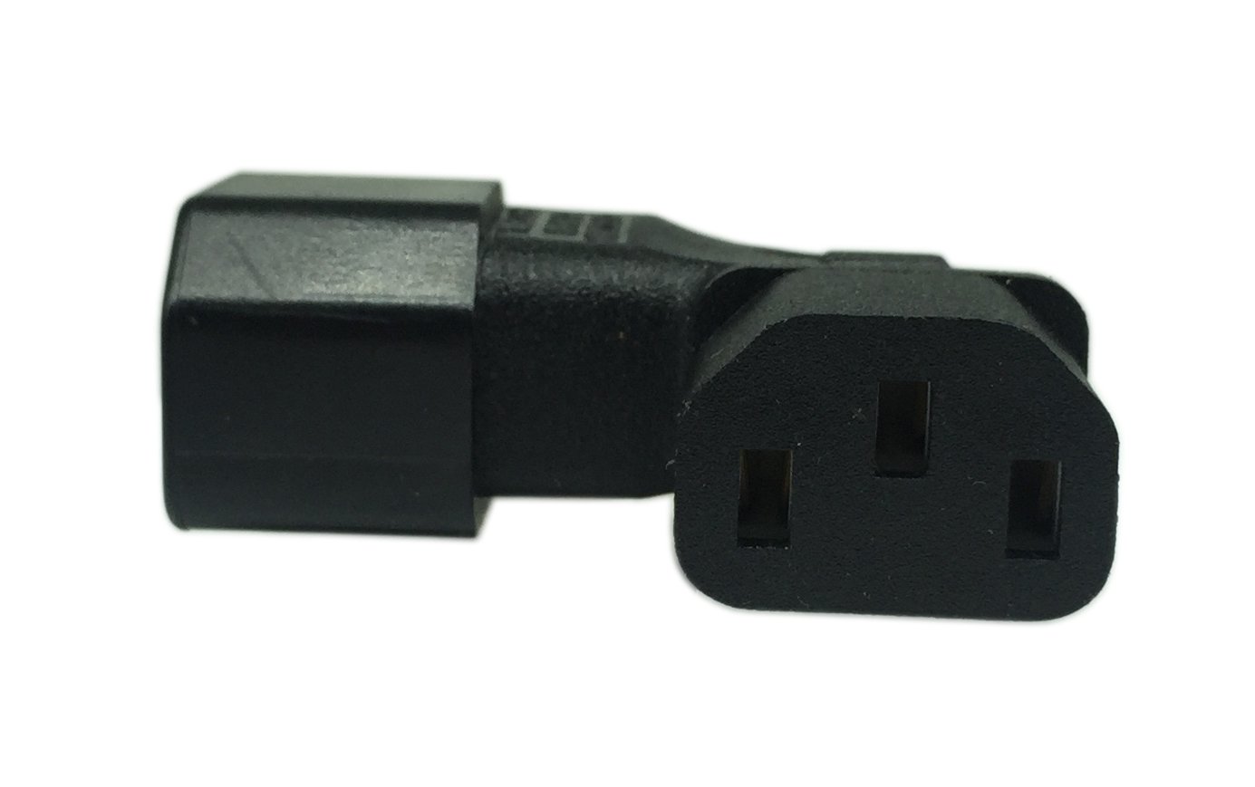 Cerrxian Left Angle IEC 320 C14 3 Pin Male to C13 Female PDU PSU UPS Power Extension Adapter Receptacle for LCD LED TV Wall Mount