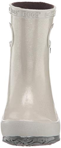 Bogs Skipper Rubber Waterproof Boys and Girls Rain Boot, Glitter-Silver, 6 US Unisex Infant