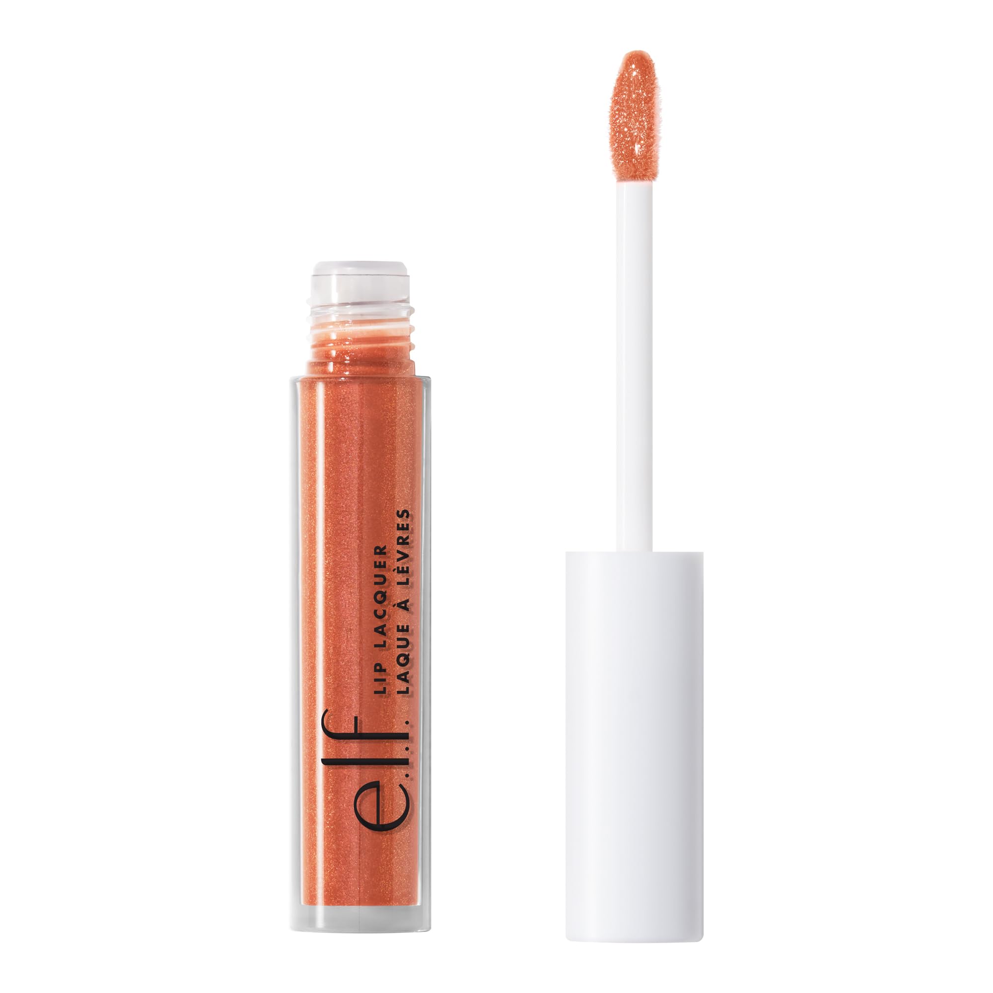 e.l.f. Lip Lacquer, Nourishing, Non-Sticky Ultra-Shine Lip Gloss With Sheer Color, Infused With Vitamins A & E, Vegan & Cruelty-Free, Mauve Glitz