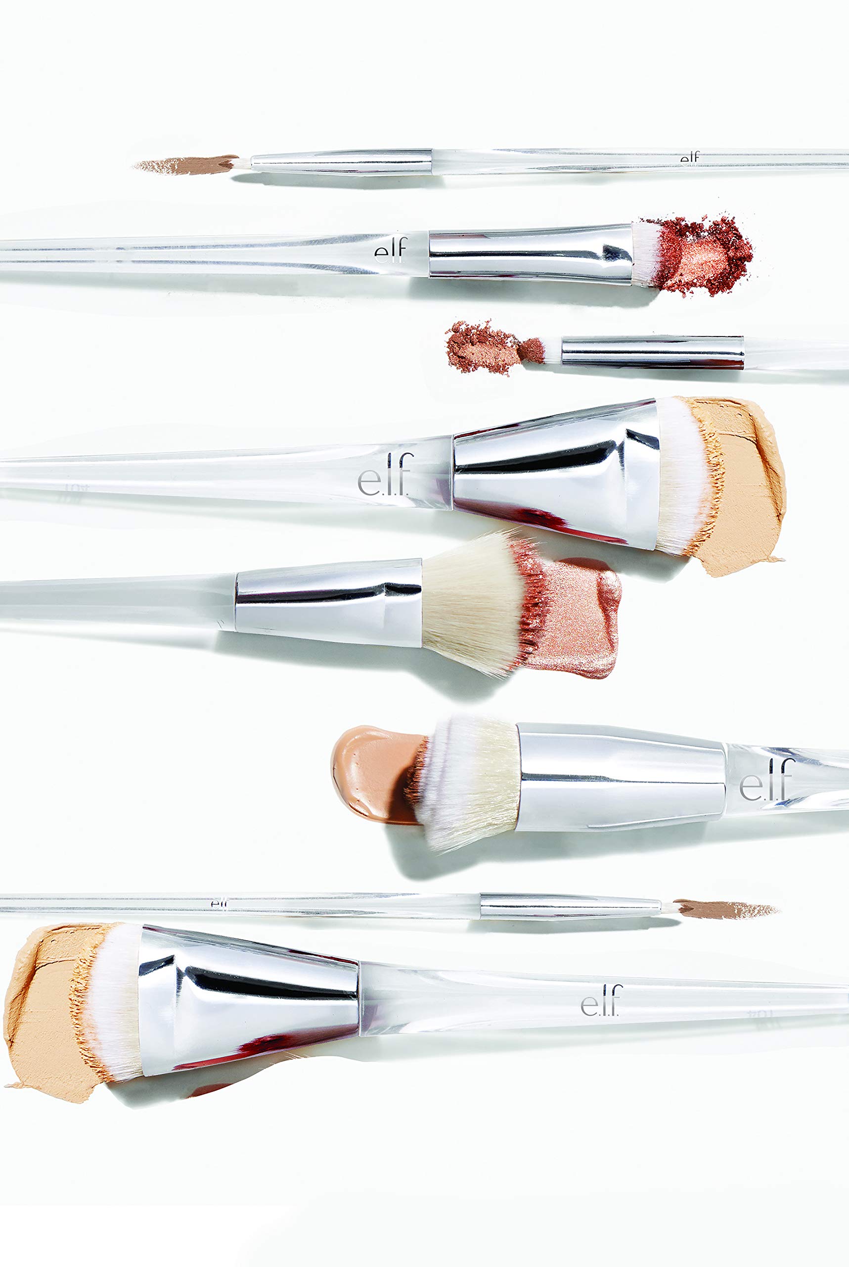 e.l.f. Precision Foundation Swirl Brush, Soft, Synthetic, Dense, Versatile, Blends, Corrects, Conceals, Smooths, Easy To Clean (85323)