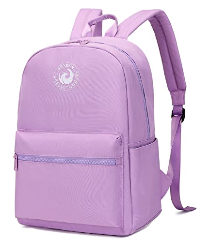 Abshoo Lightweight Backpack for School Classic Basic Water Resistant Casual Daypack Plain Bookbag (Purple)