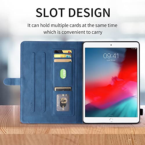 Blllue Case for iPad Mini 6 6th Gen, Multi-Angle Viewing PU Leather Tablet Cover for iPad Mini 6 8.3 Inch 2021 (Blue)