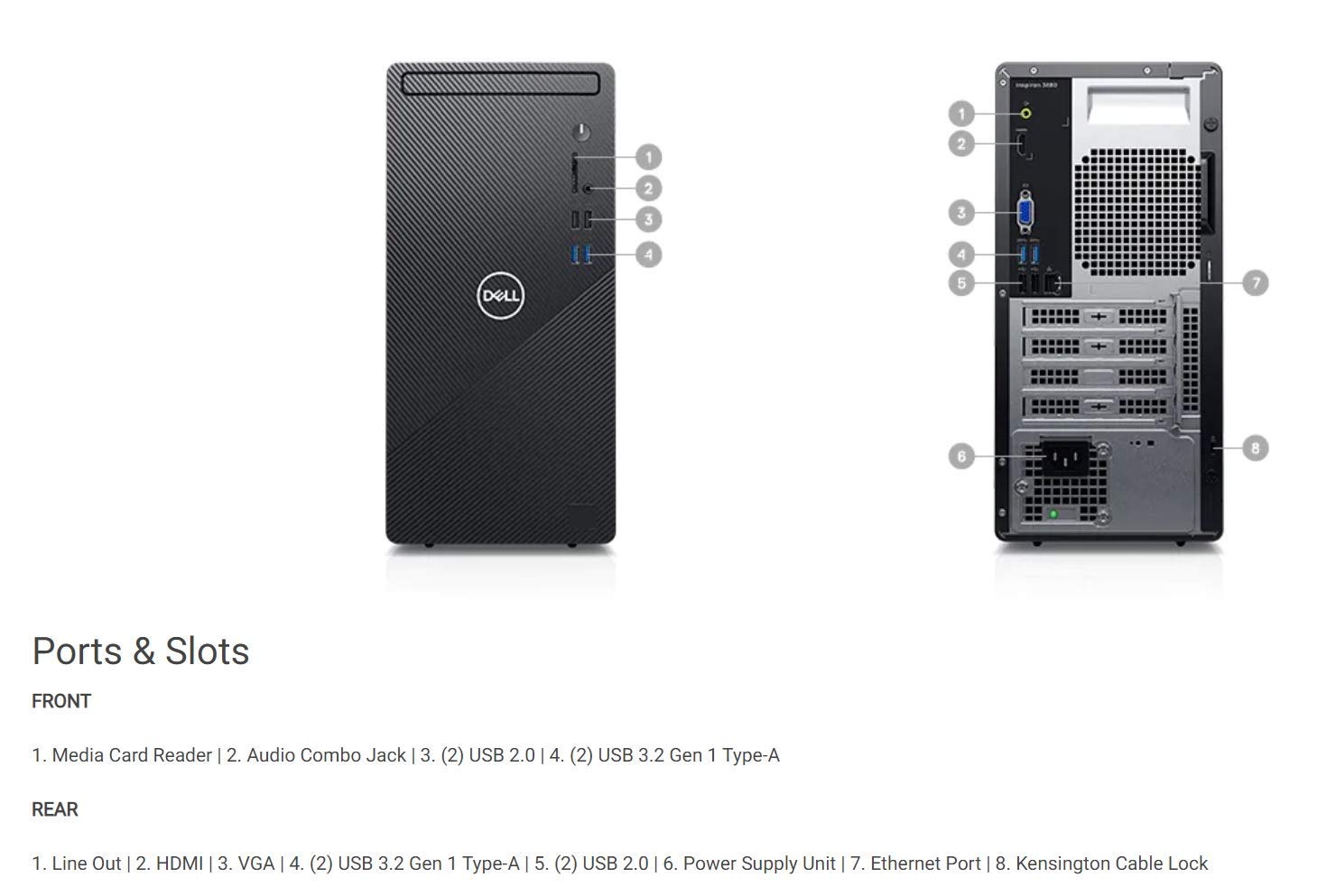 Dell Inspiron 3000 3880 i5-10400 12GB RAM 256GB SSD+1TB Hard Drive Windows 10 Home (Renewed)