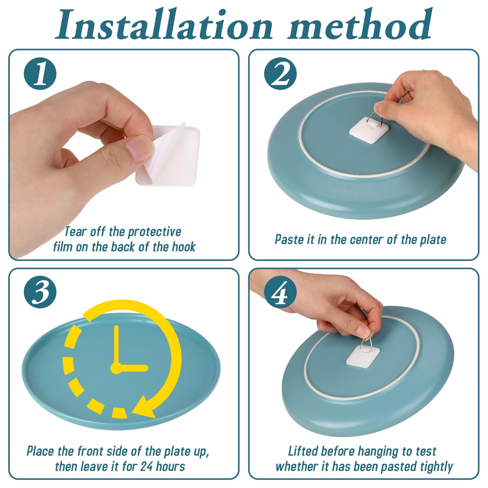 30 Pcs Small Plate Hangers Invisible Plate Hangers for The Wall Self-Adhesive Wall Hanging Hooks Decorative Plate Holders for Display Versatile Wall Plate Hanger for Pictures, Home, Office, Kitchen