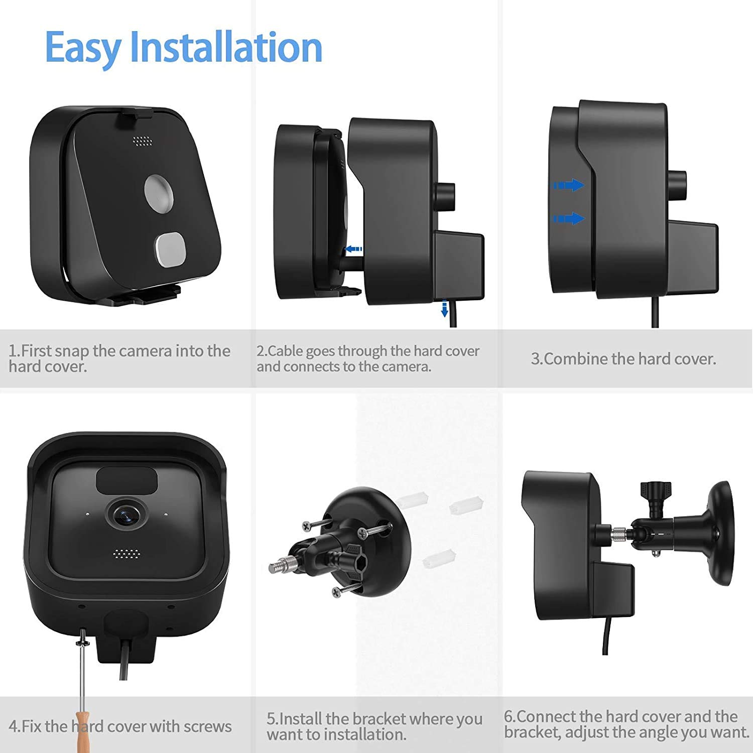 Koroao Blink Outdoor Camera Mount Bracket, Indoor & Outdoor Wall Mount Blink Sync Module Outlet Holder,360 Degree Adjustable Indoor/Outdoor Mount for All-New Blink Outdoor Camera (2- Pack)