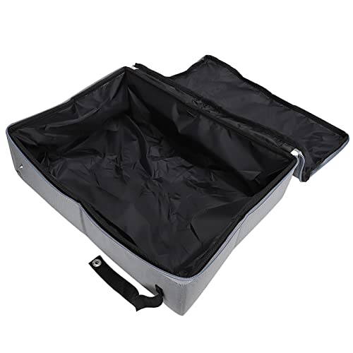 Cat Litter Box, Lightweight Foldable Oxford Cloth Pet Toilet Tray for Travel(Grey, L)