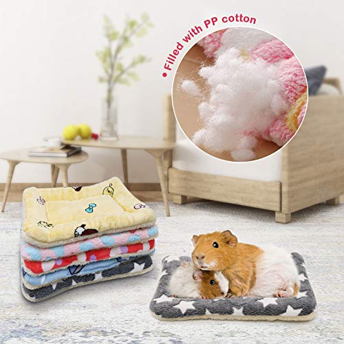 Rypet Small Animal Bed 2PCS - Rabbit Bed House Winter Warm Fleece Sleep Pad for Squirrel Hedgehog Bunny Chinchilla and Other Small Animals, Random Color