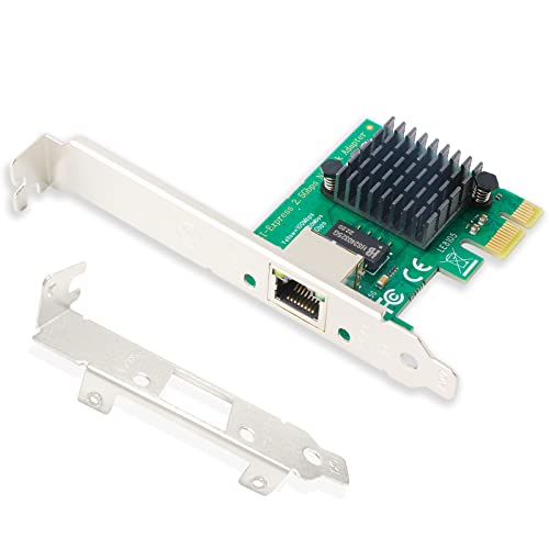 2.5G Base-T PCIe Network Adapter, RTL8125B 2500/1000/100Mbps PCI Express Gigabit Ethernet Card RJ45 LAN Controller, Low Profile Bracket, Network Card for Gaming/Office, Support Windows 11/10 /8/8.1/7