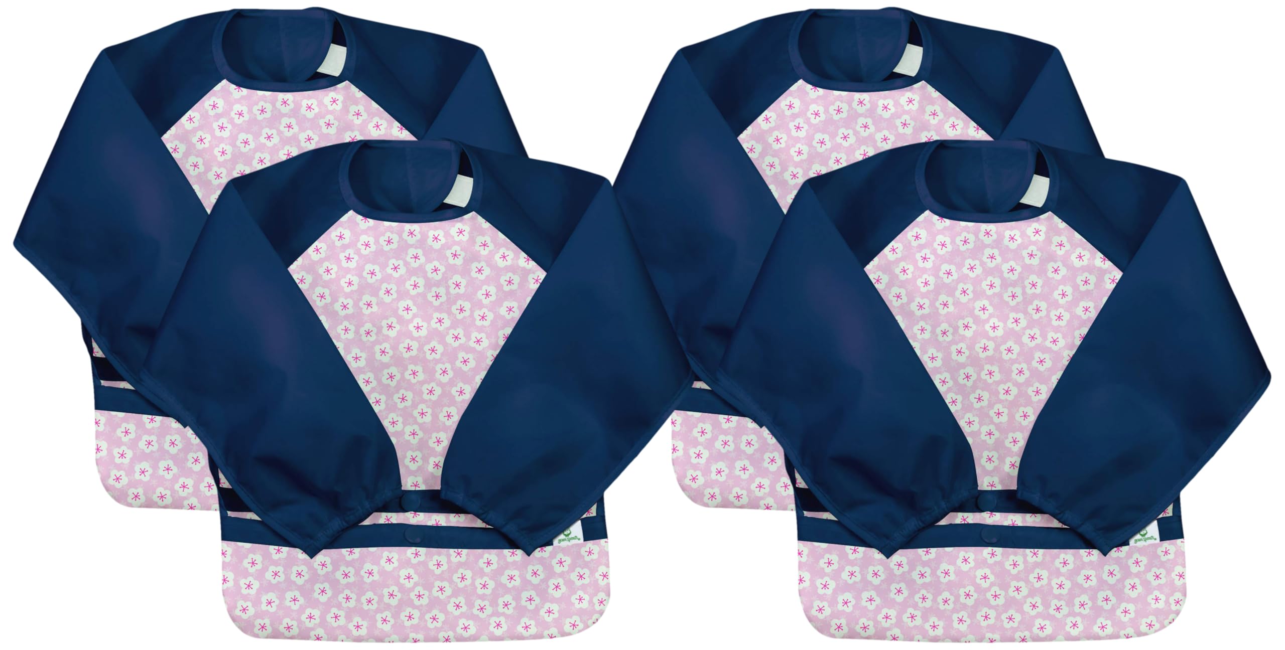 green sprouts Easy-wear Long Sleeve Bib | Waterproof Protection | Flipped Pocket, Soft Material, Easy Clean Smock