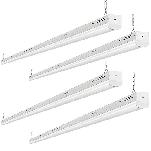 hykolity 8FT LED Shop Light, 65/75/90W LED Strip Light, [6-lamp F32T8 Fluorescent Equiv.] 3500K/4000K/5000K CCT Selectable, 130lm/W Commercial Grade LED Strip Light Fixture for Warehouse -4 Pack