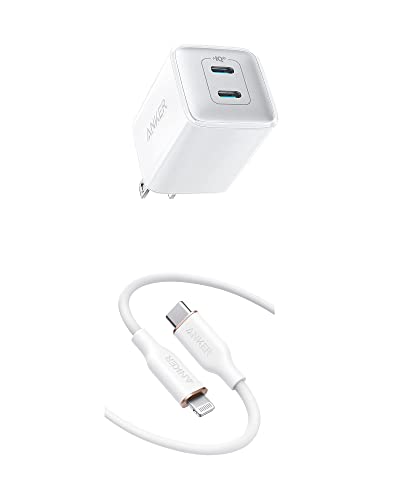 Anker USB-C to Lightning Cable, 641 Silicone Cable (Cloud White, 6ft) USB C Charger 40W, 521 Charger (Nano Pro) iPhone 13 13 Pro 12 Pro Max 12 11 X XS XR 8 Plus, AirPods Pro and More