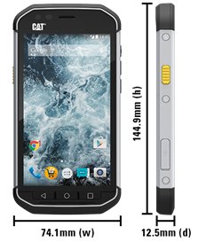CAT S40 16GB Unlocked GSM 4G LTE Refined/Rugged + IP68 Certified Quad-Core Smartphone w/ 8MP Camera - Black