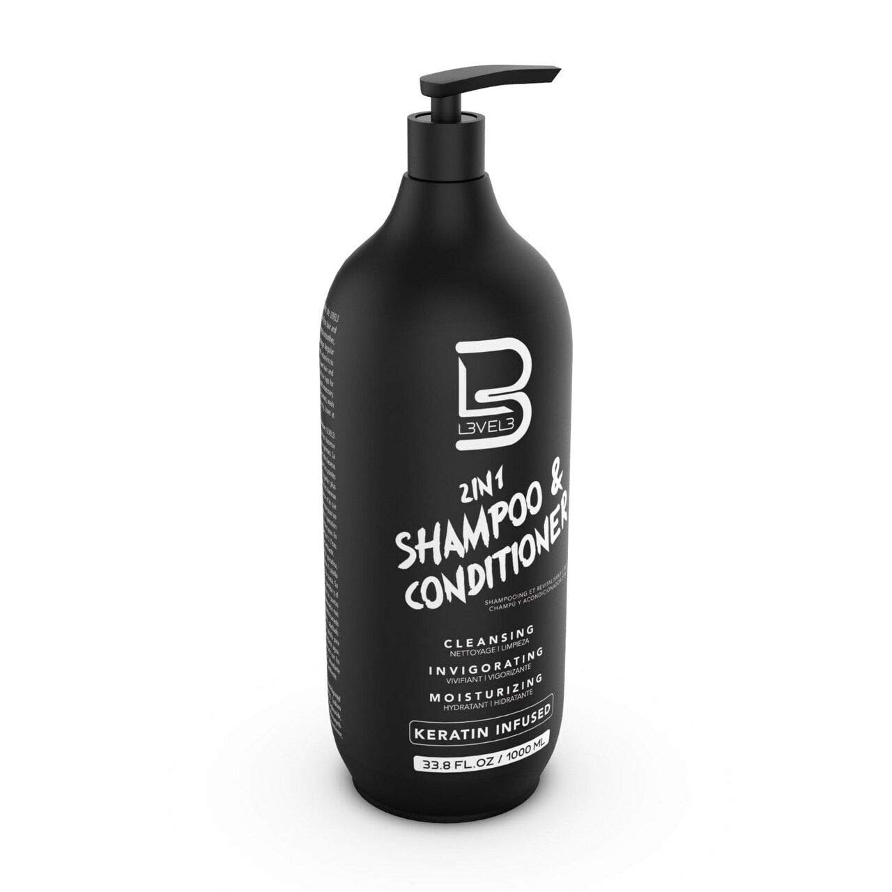 L3 Two in One Shampoo and Conditioner - Smooths and Strengthens Hair - Improves Shine and Tames Frizzy Hair - 33.8 Fl Oz