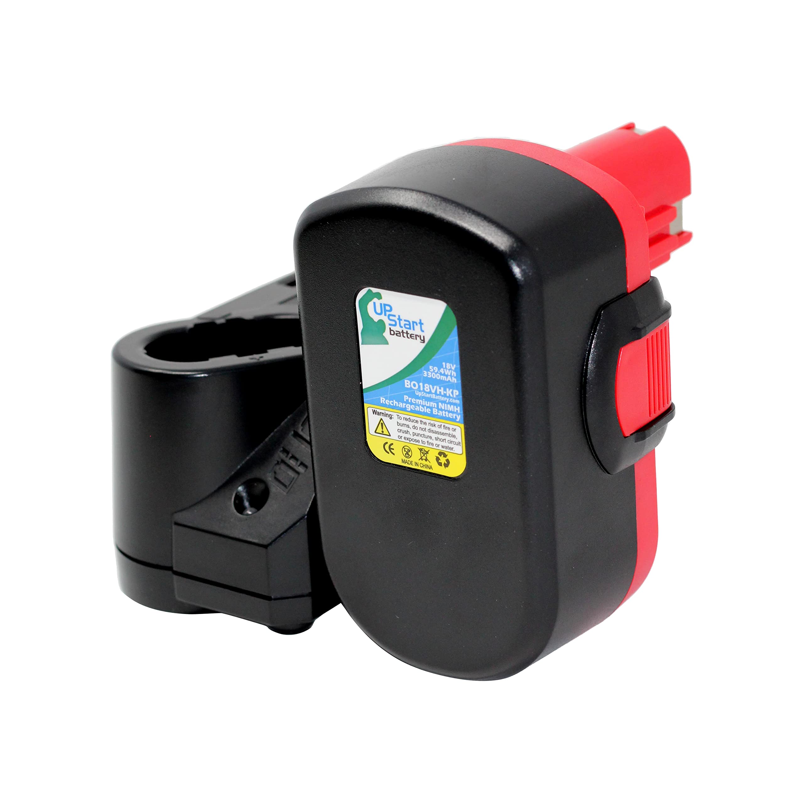 2-Pack - Replacement for Bosch BAT025 Battery + Universal Charger Compatible with Bosch 18V Power Tool Battery and Charger (3300mAh NIMH)