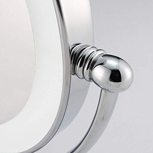 KONGZIR Countertop Vanity Mirrors 7X Magnifying Lighted Vanity Makeup Mirror 8 Inches 360° Rotation Tabletop with A Non-Slip Pedestal Polished Chrome Finish Grooming Mirrors