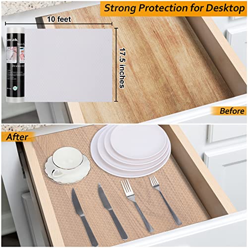 ANOAK Shelf Liner Non Adhesive Cabinet Liner, 17.5 Inch x 10 FT(120 Inch) Drawer Liners Washable Durable Shelf Liner for Kitchen Cabinets, Pantry Shelves
