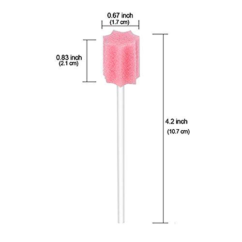 Disposable Oral Swabs, Sterile Dental Sponge Swabsticks Unflavored for Mouth & Gum Cleaning