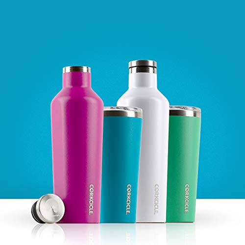 Corkcicle Insulated Canteen Travel Water Bottle, Triple Insulated Stainless Steel, Easy Grip Flat Sides and Screw-on Cap, Keeps Beverages Cold for 25 Hours or Warm for 12 Hours, 16 oz, Dragonfly