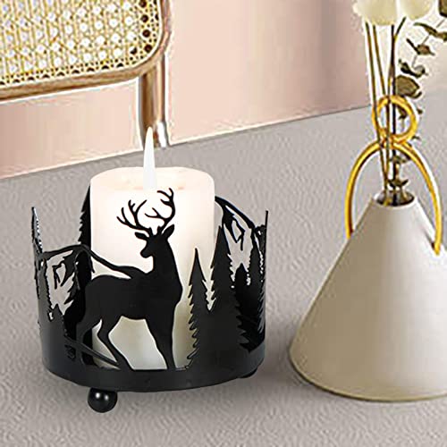 Bothyi Votive Candle Holder, Metal Candlestick, Romantic Decorative Candelabra Candle Stand for Dining Table Party Wedding Decor Gift, Deer