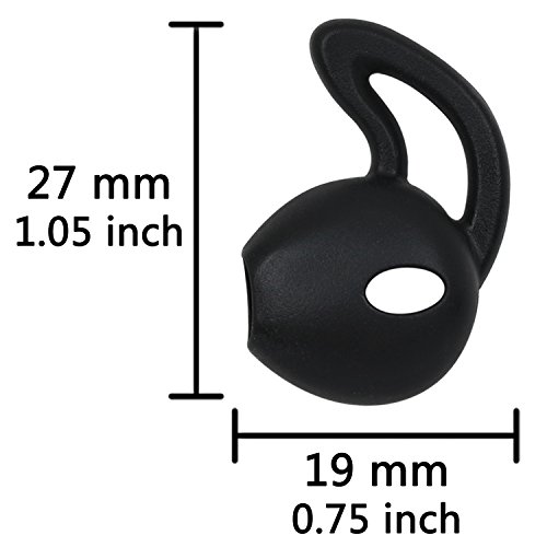 ALXCD Ear Gel, Ear Tips for iPhone, Ear Buds Tips Bumper, 4 Pair Black Anti-Slip Soft Silicone Replacement Earbud Tips for Earphone of iPhone SE 6s iPhone 6s Plus 5s [Sport] (Black 4 Pair)