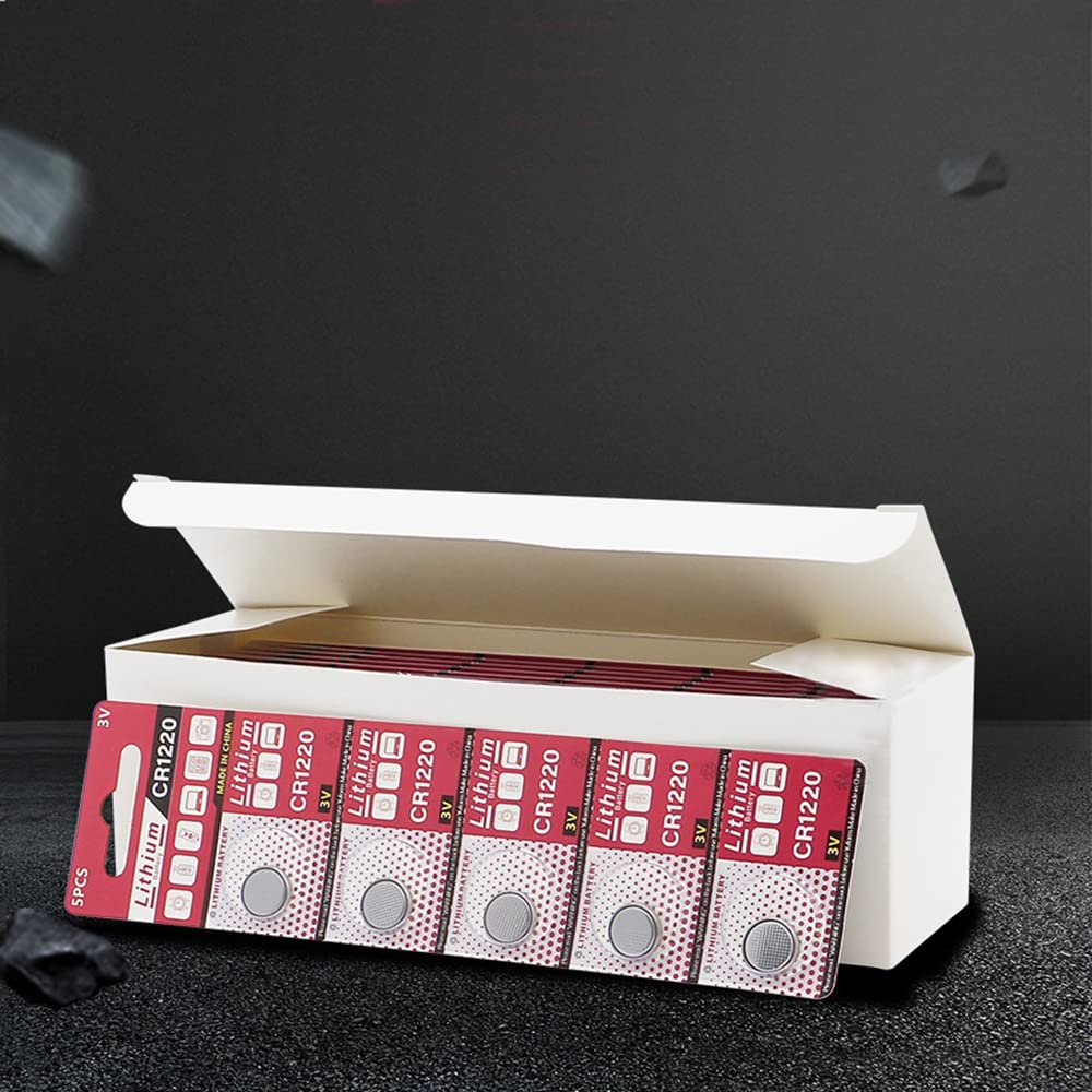 Cotchear 5pcs/Card 3V CR1220 Coin Battery Lithium DL1220 LM1220 ECR1220 1220 Button Cell Batteries for Watch Electronic Remote
