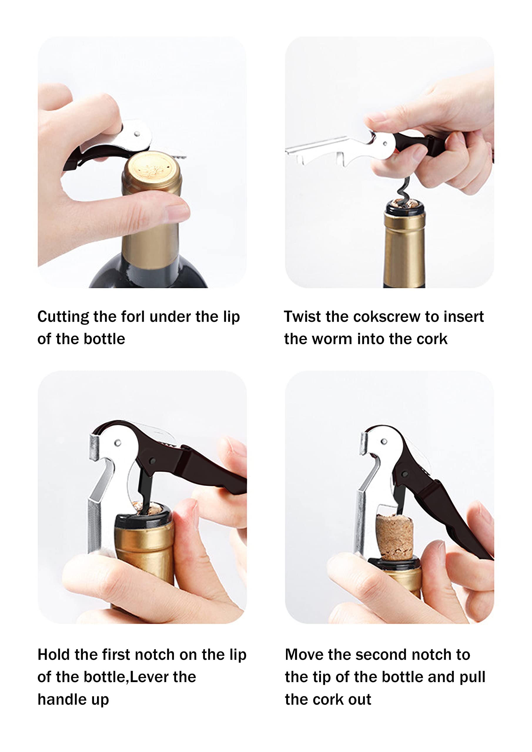 24 Packs Wine Opener,Beer or Wine Corkscrew Bulk Opener Wine Keys Serrated Foil Cutter,three-in-one Stainless Waiters Corkscrew,for Picnic, party, family,Restaurants(Black)