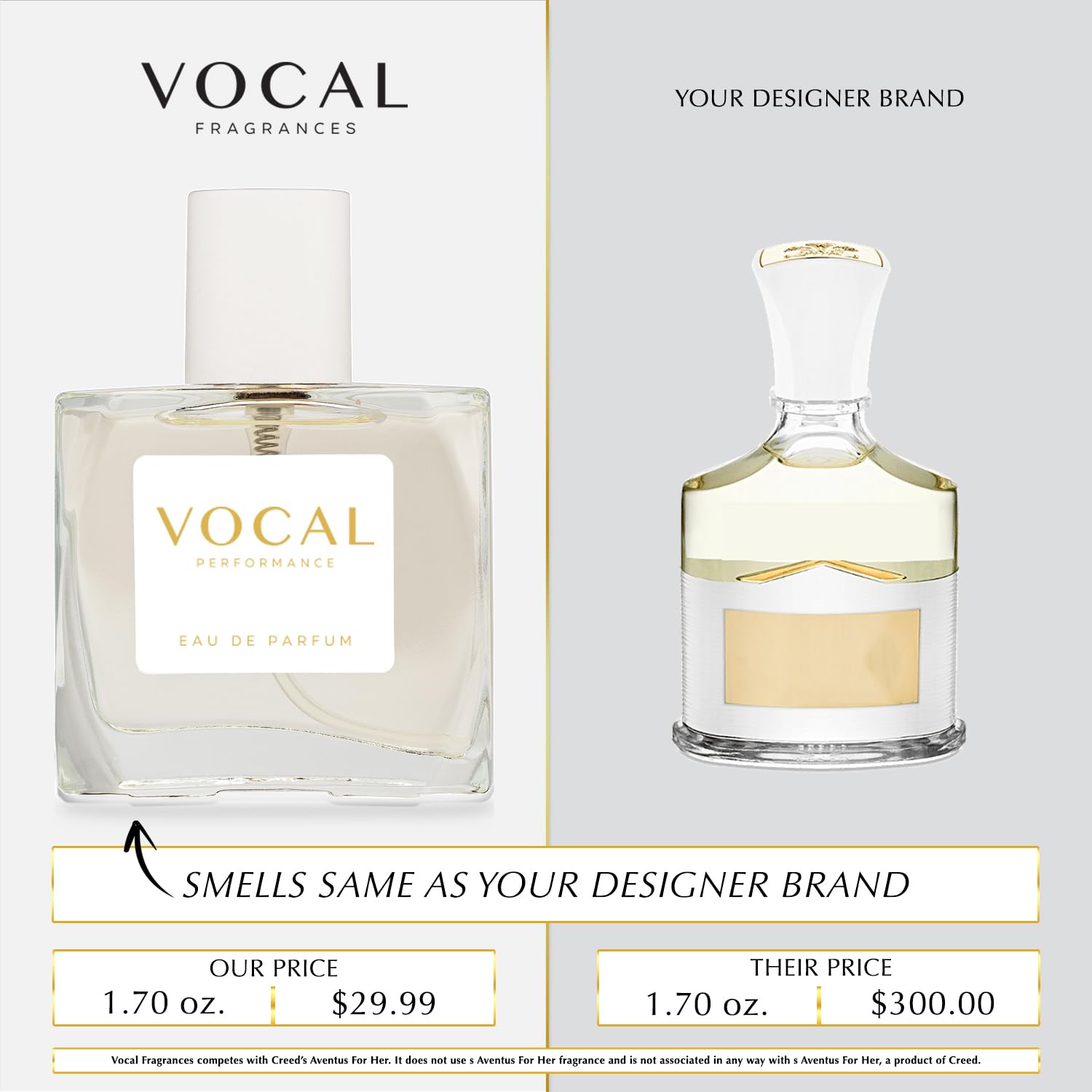 Vocal Performance W007 Eau de Parfum For Women Inspired by Creed Aventus For Her 1.7 FL. OZ. Perfume Replica Version Fragrance Dupe Consentrated Long Lasting