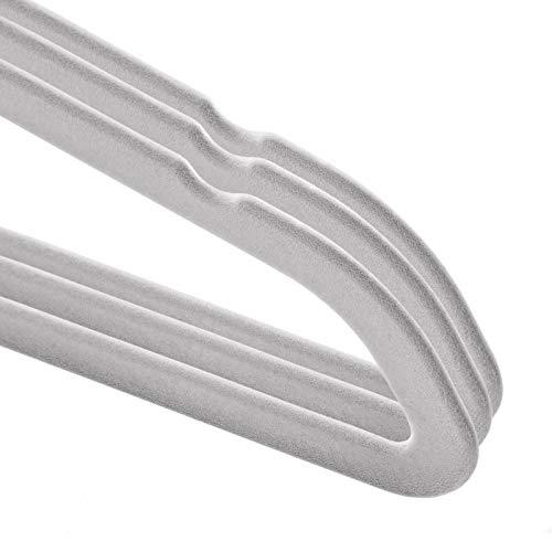 Casafield 50 Velvet Kid's Hangers - 14" Size for Children's Clothes - Gray