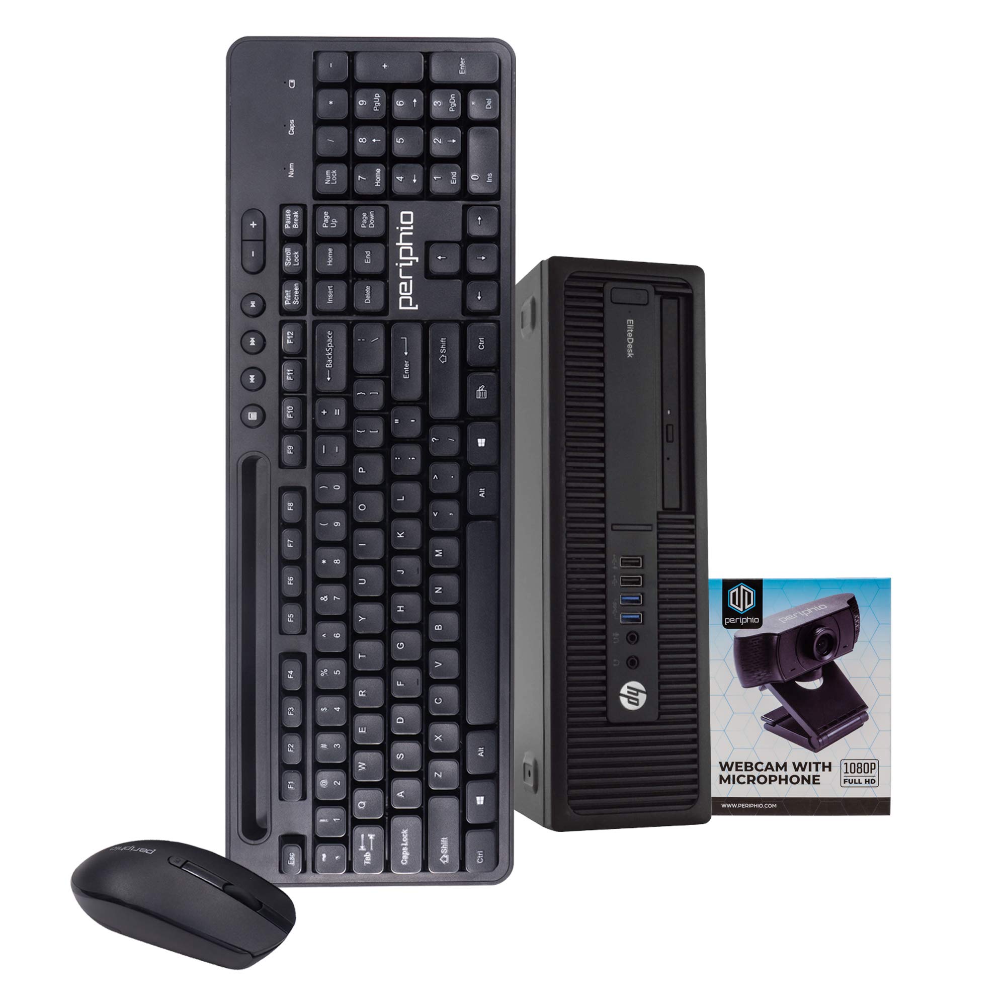 HP 800 G2 Desktop PC Computer, Intel i5-6500, 16GB DDR4 RAM, 512GB SSD, Windows 10 Professional, New 1080p Webcam, New Wireless Keyboard & Mouse, New 16GB Flash Drive, WiFi (Renewed)