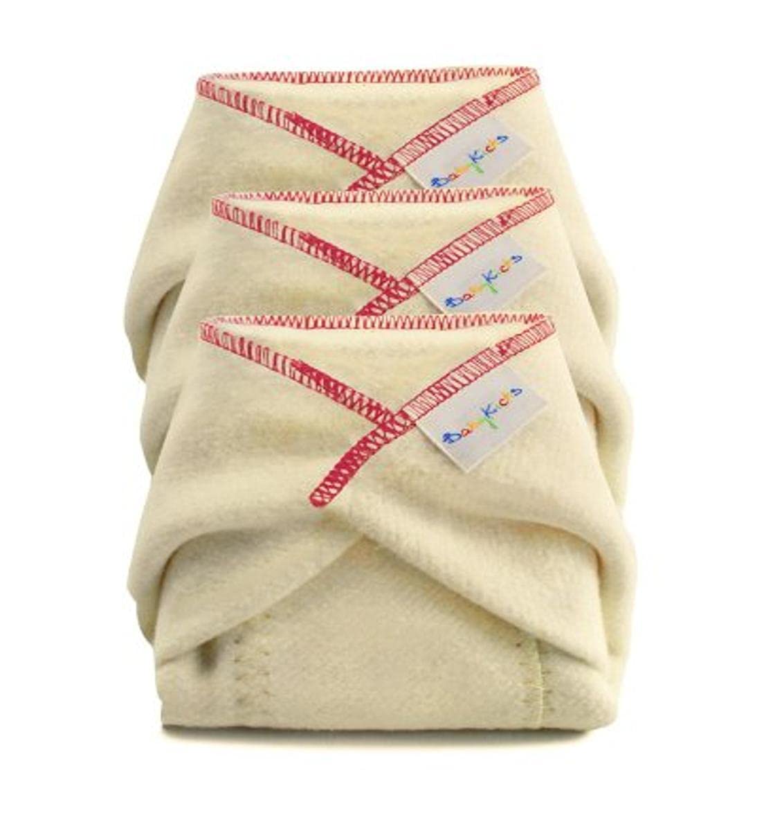 BabyKicks 3 Pack Prefold Diaper, Large